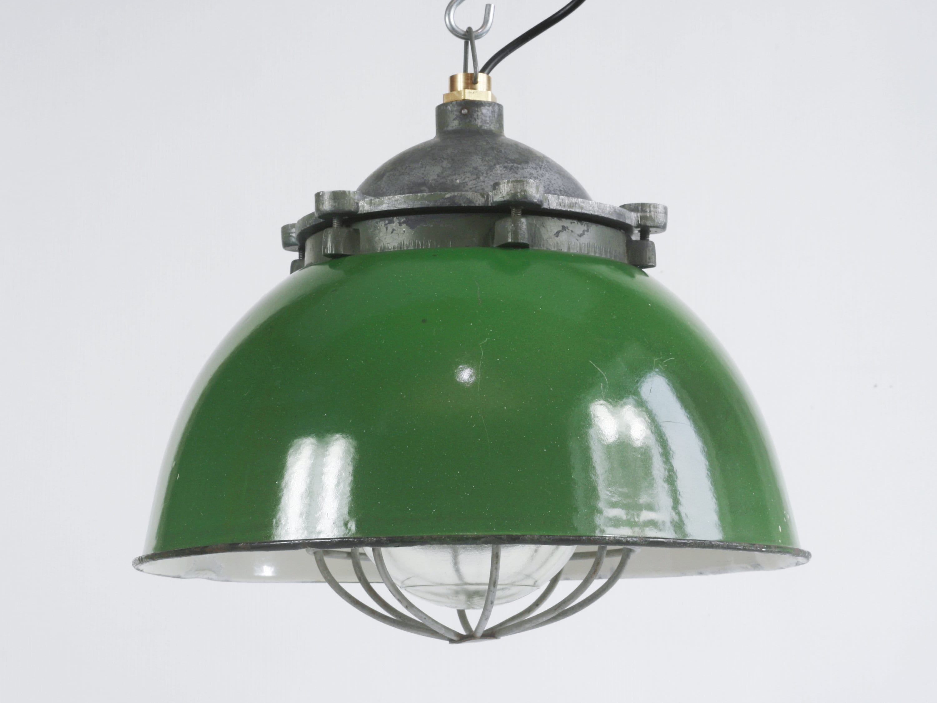 Vintage Industrial Lighting Fixture Green Industrial Light Pendant ...
