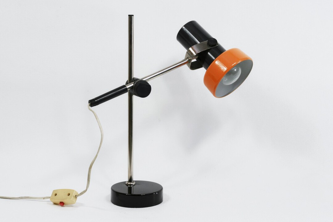 Vintage Soviet Desk Lamp | Adjustable Orange Shade USSR Lighting - Etsy