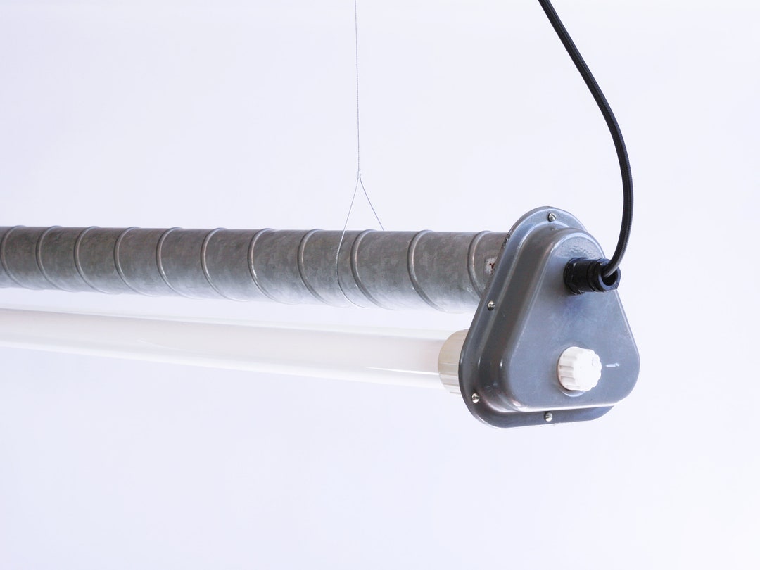 Vintage Industrial Tube Light Pendant Tube Lighting With Triangle End ...