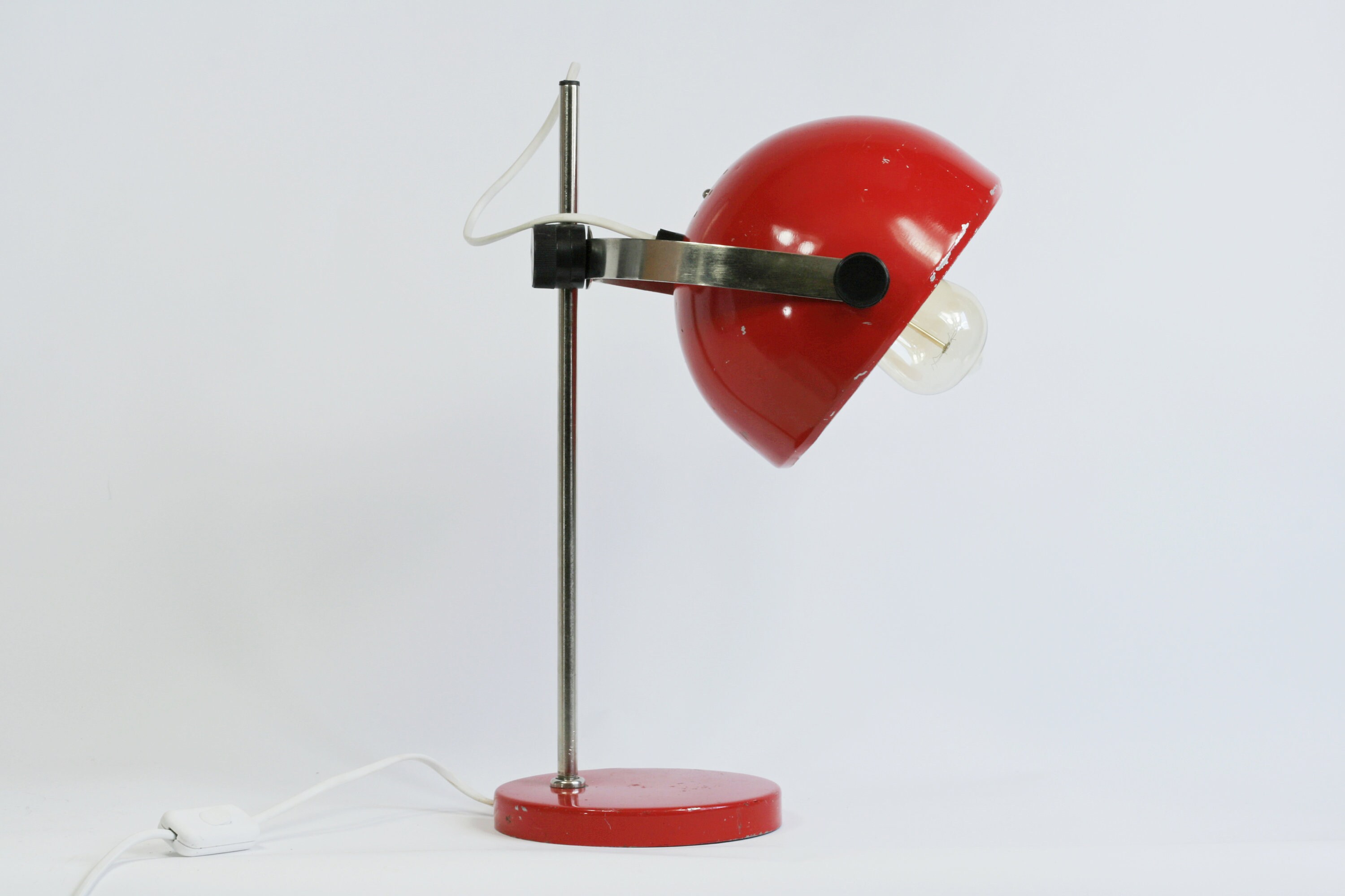 Red Soviet Table Lamp Vintage Soviet Desk Lighting With Red Shade USSR ...