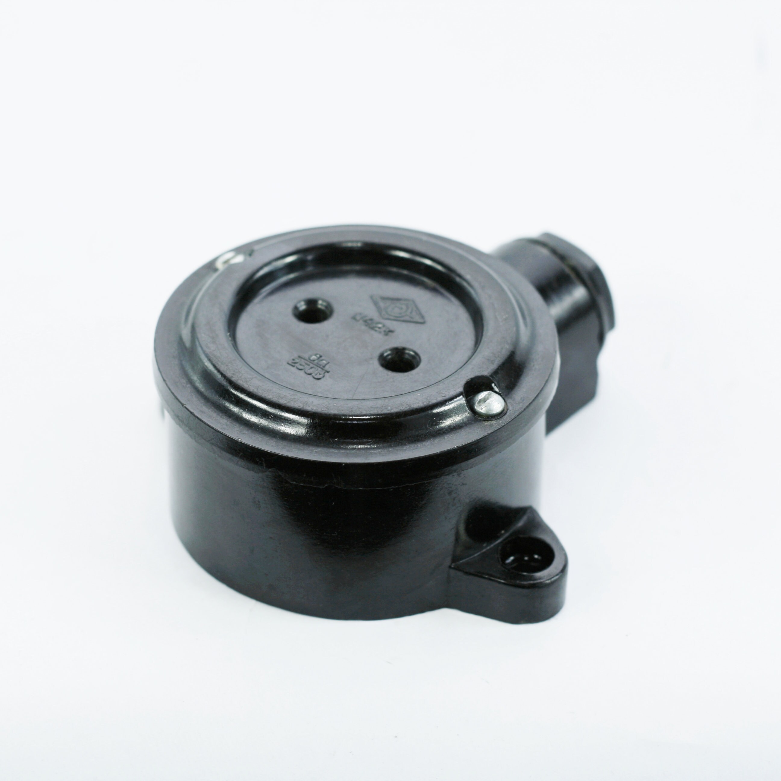 Antique Electrical Outlet Plug Vintage Retro USSR Black Bakelite Round ...