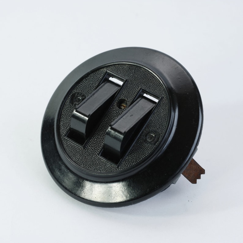 Antique Round Cover Bakelite Light Switch in Black Color - Etsy UK