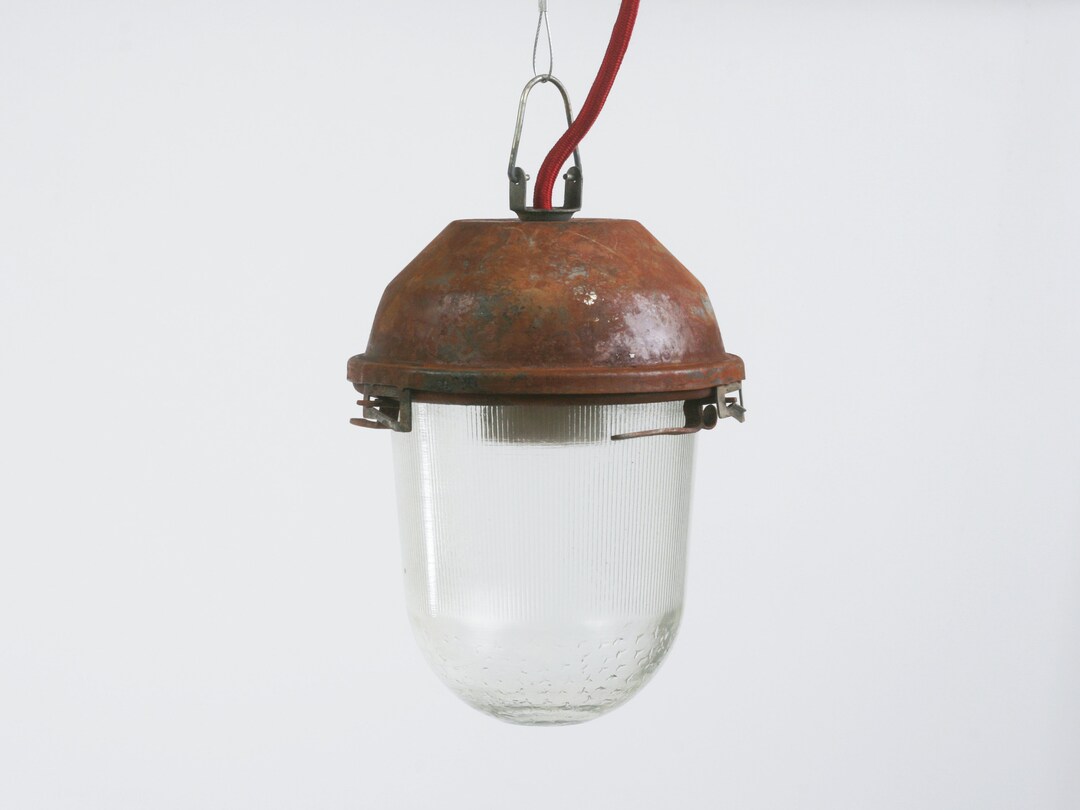 Vintage Soviet Rusted Patina Industrial Lamp USSR Rust Industrial ...