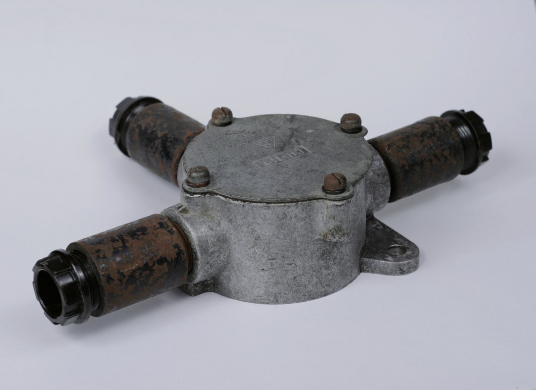Vintage Industrial Ship Junction Box in Aluminum and Steel | Surface ...
