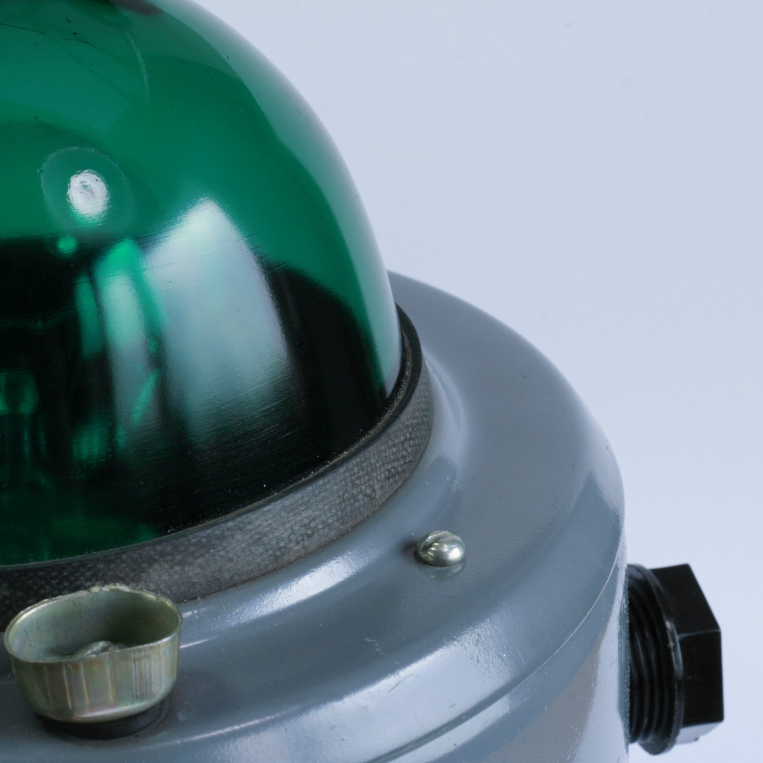 Vintage Industrial Soviet Signal Lamp Red, Green Glass Dome Lighting ...