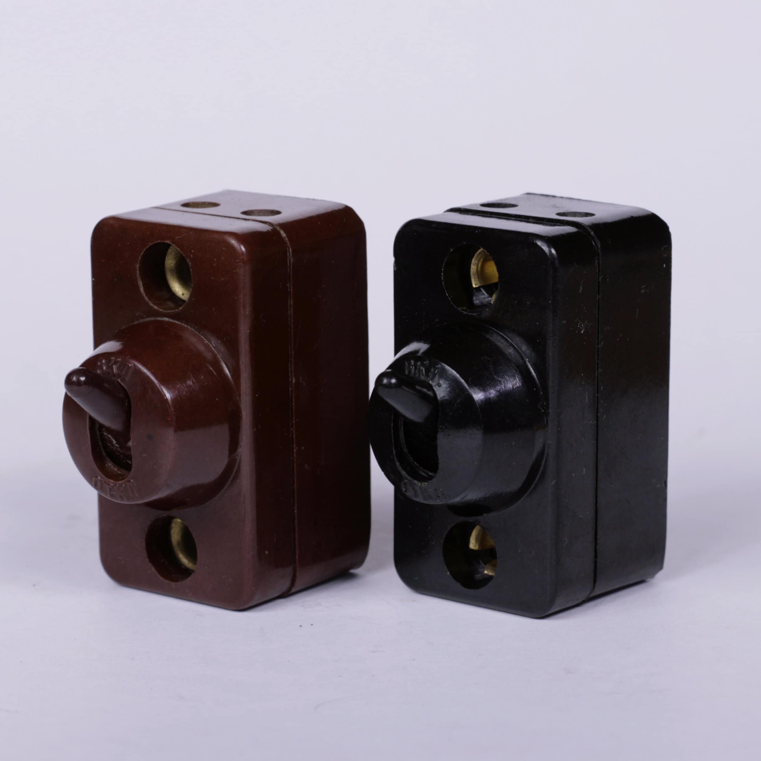 Vintage Mini Soviet Bakelite Light Switch Antique USSR Black or Brown ...