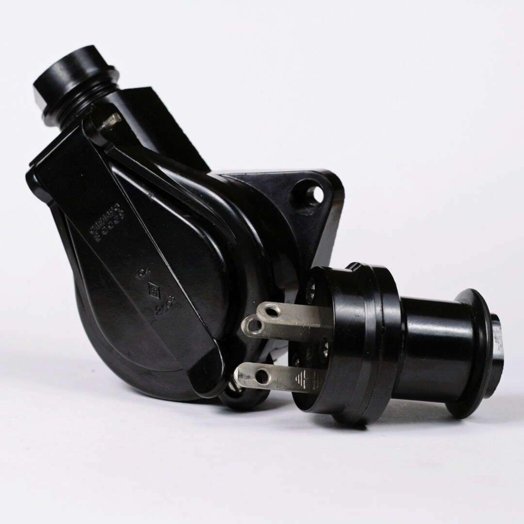 Vintage Soviet Black Bakelite Socket and Plug USSR Black Surface ...