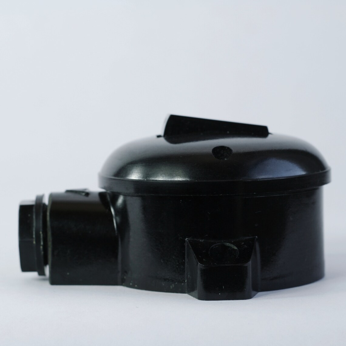 Vintage Bakelite Light Switch Round Black Industrial Light - Etsy