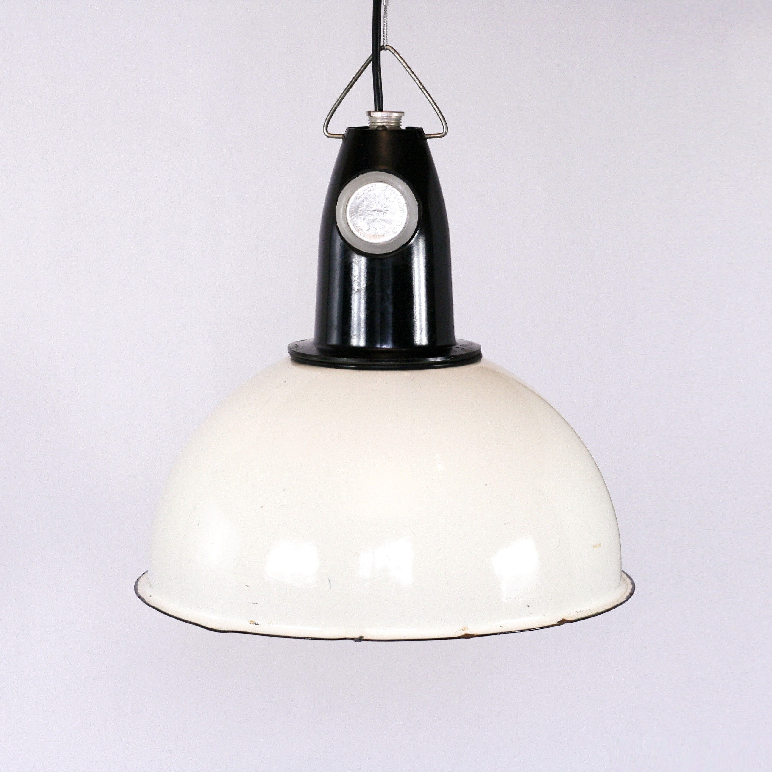 Vintage Industrial Soviet Pendant Lamp USSR White Enamel - Etsy