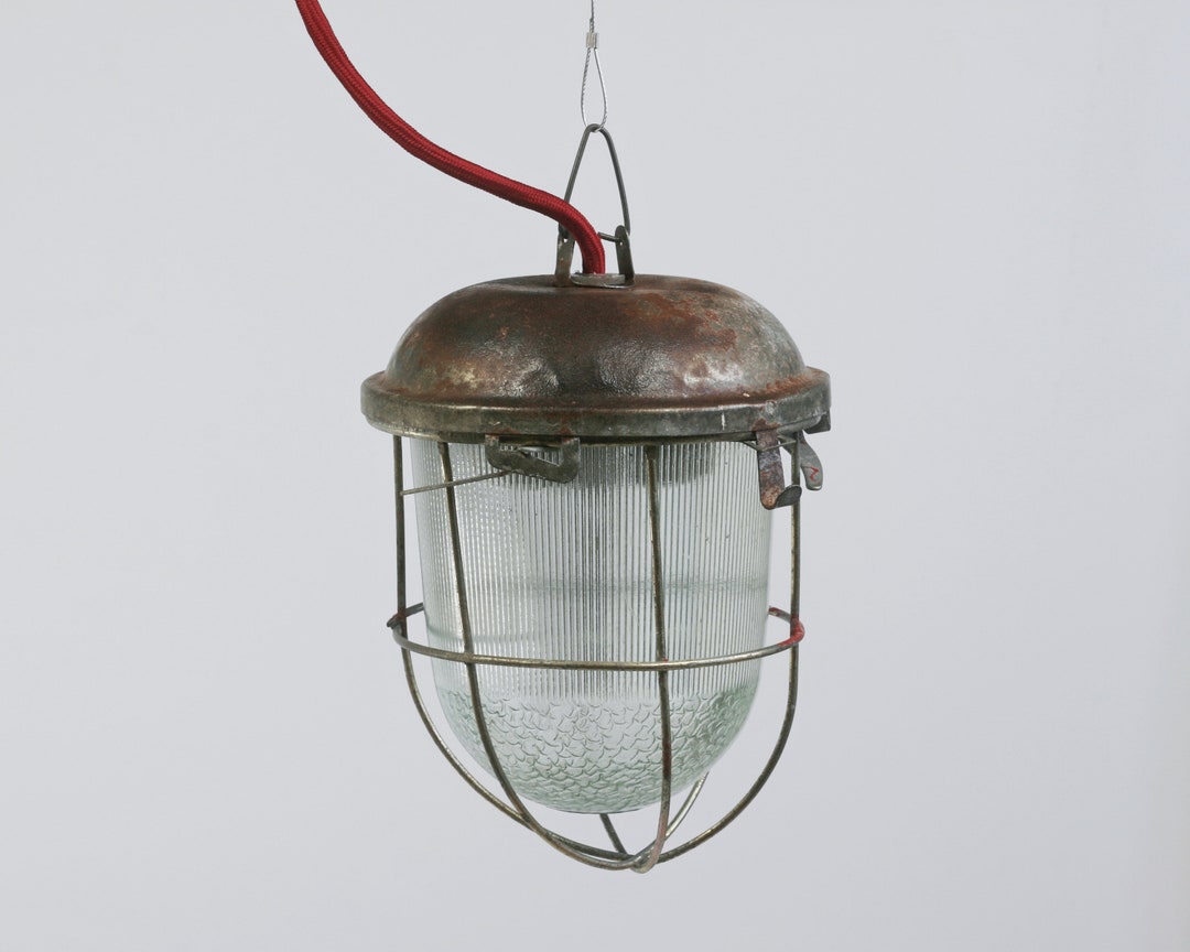 Vintage Soviet Lamp With Rust Patina, Small Rusted Factory Lamp ...