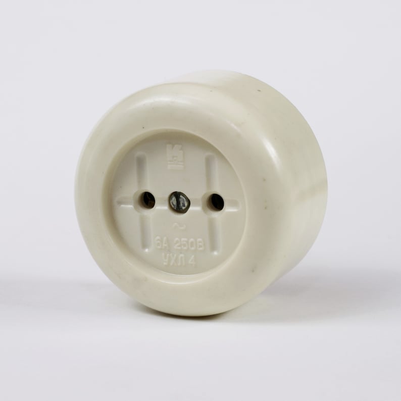 Retro Round Wall Mounted Electrical Power Socket Outlet Plug Soviet ...