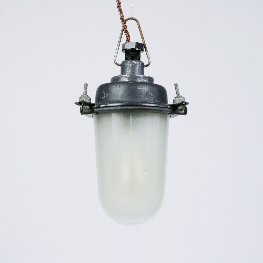Soviet Vintage Industrial Light Fixture, Soviet USSR Hanging Ceiling ...