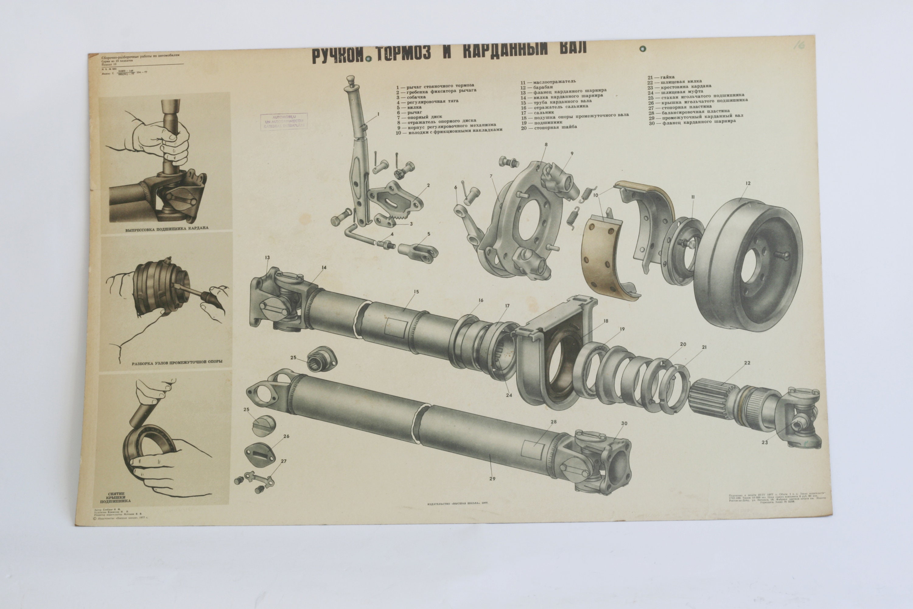 Vintage Poster Original Soviet Car Poster 70s Soviet Union Paper on ...