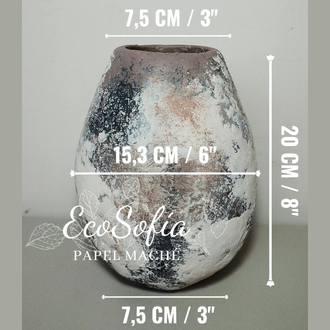 Tall Vessel Vase Decorative Ball Vase Papier Mach - Etsy