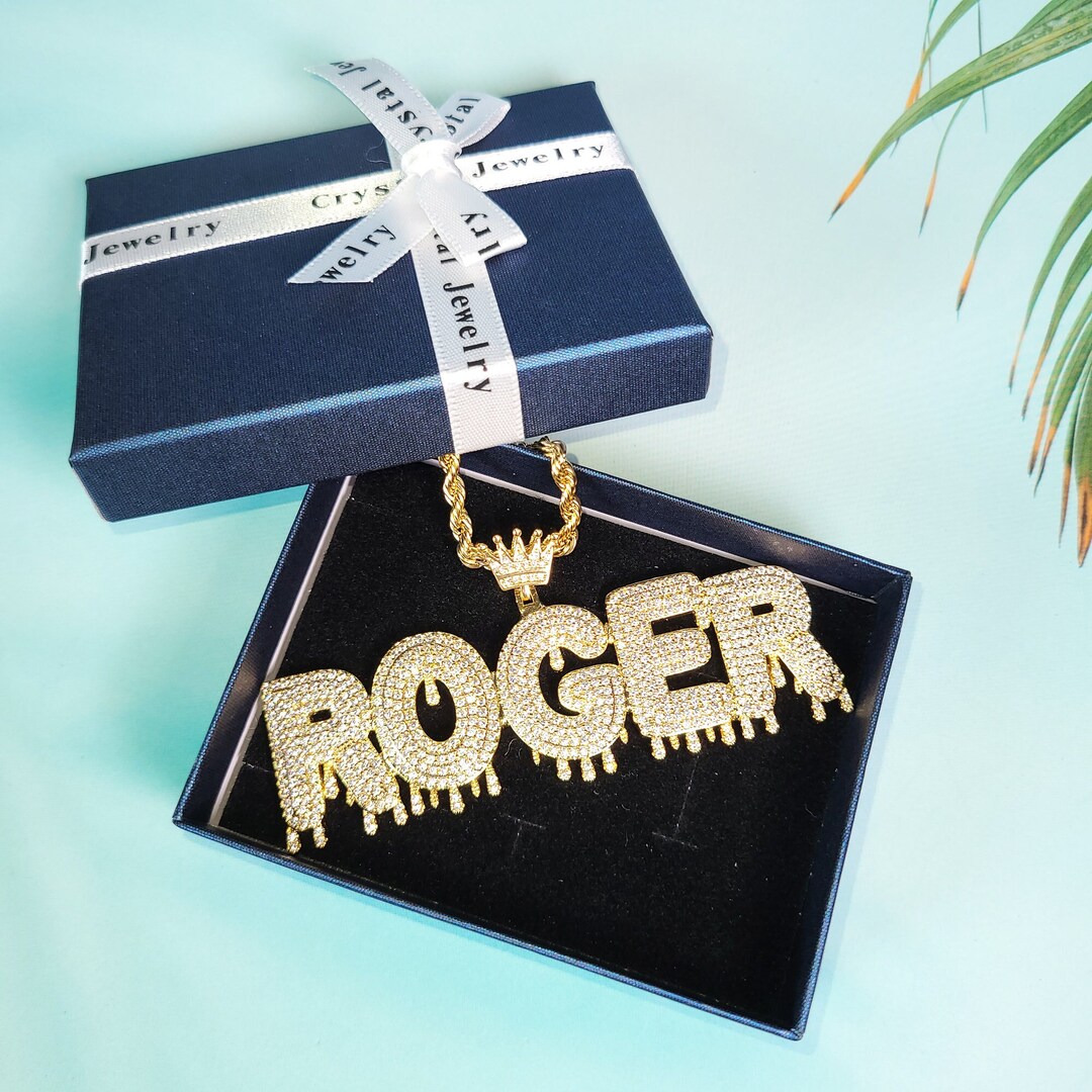 Custom Icy Dripping Letters/name Pendants Rope Chain Hip Hop Necklace ...