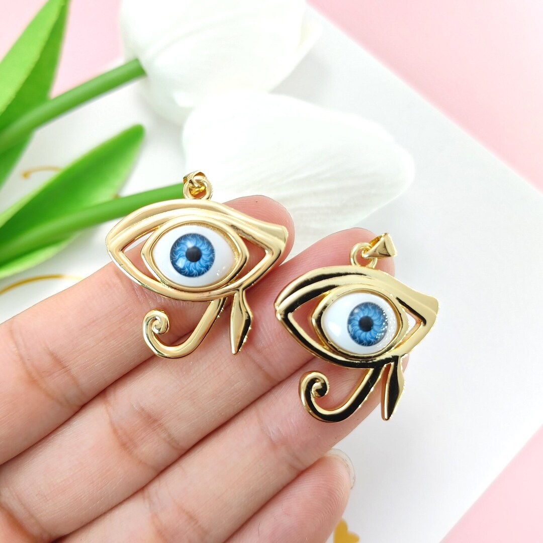 Gold Filled Eye of Horus Charm for DIY Necklace Making Supplies ...