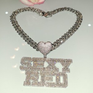 Hot Trendy Icy Nameplate With Heartbail, Personalized Letters Pendant ...