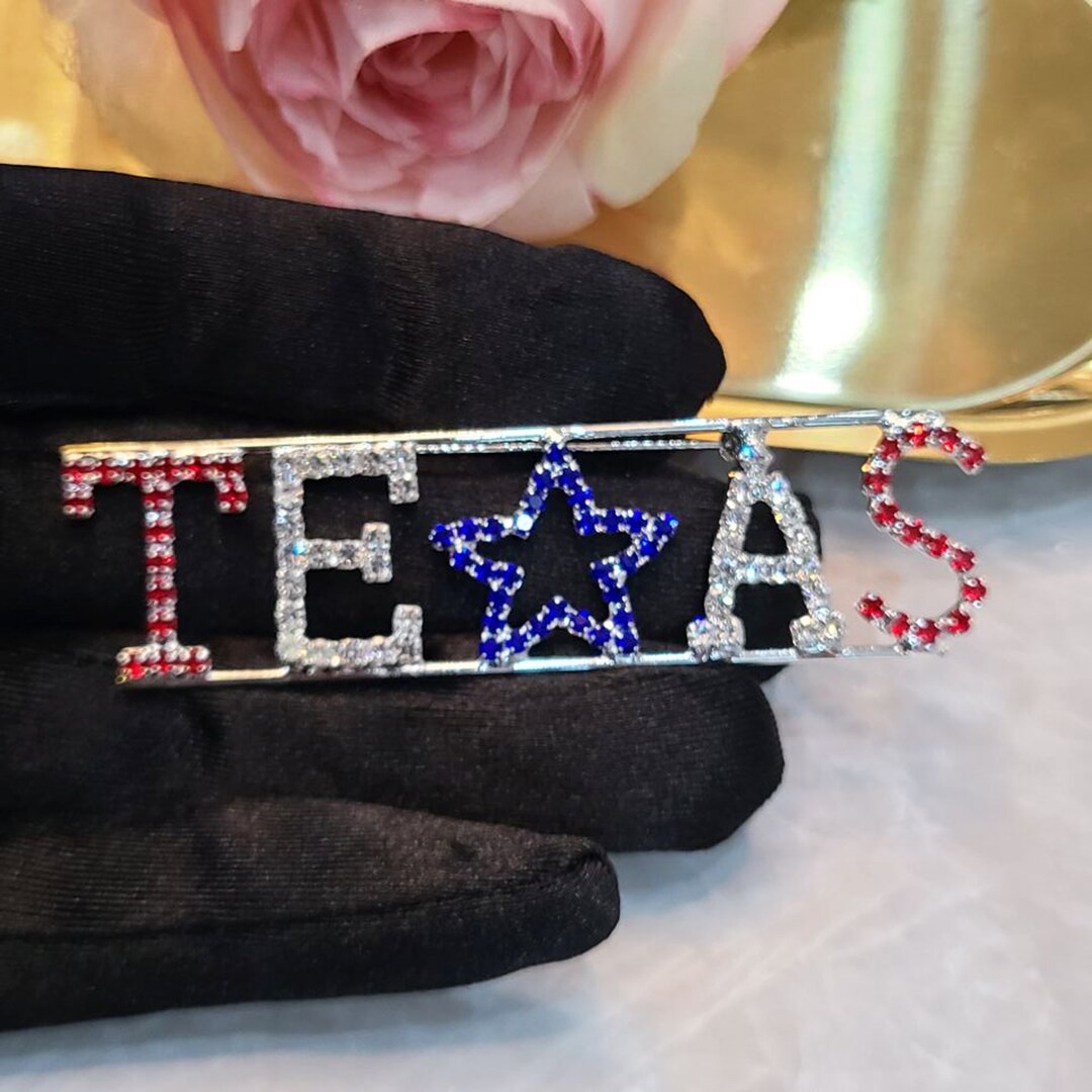 Handmade Blingbling USA Word Lapel Pin texas State - Etsy