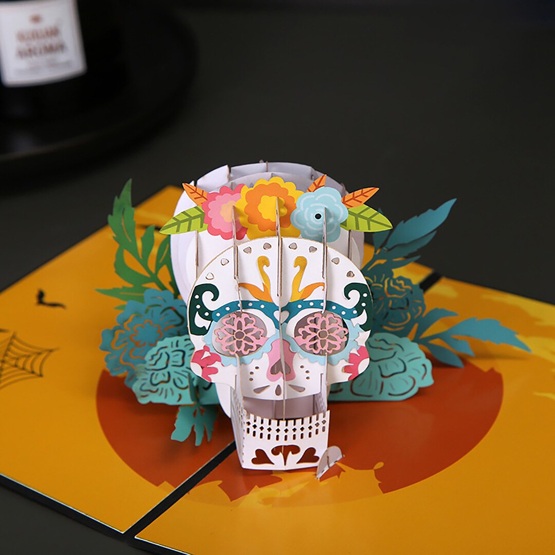 3D Pop-up Skull Hallowmas Gift Cards, Gothic Birthday Greeting Card ...
