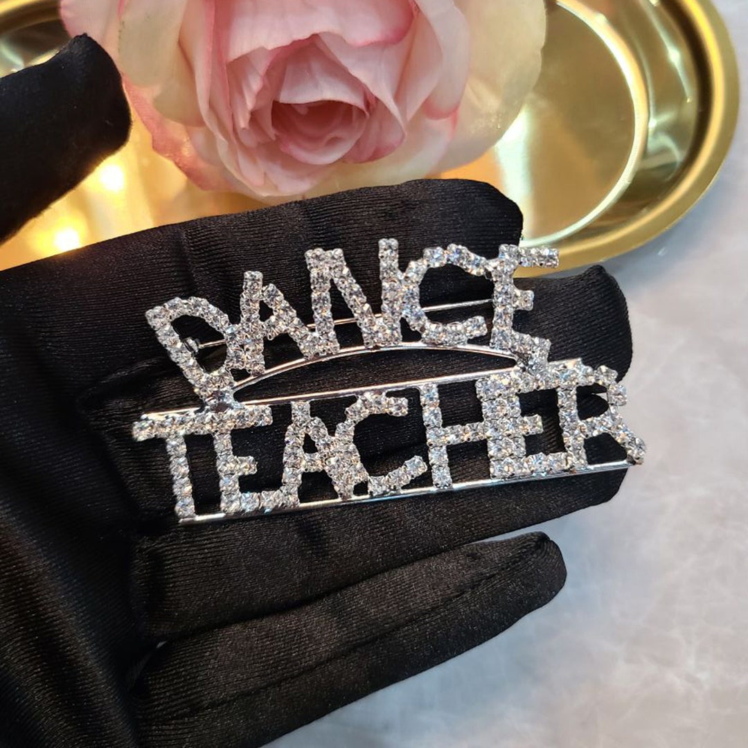 Crystal Handmade Word Brooch Pin Perfect Gift for dance Teacher ...