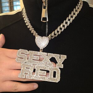 Hot Trendy Icy Nameplate With Heartbail, Personalized Letters Pendant ...