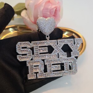 Hot Trendy Icy Nameplate With Heartbail, Personalized Letters Pendant ...