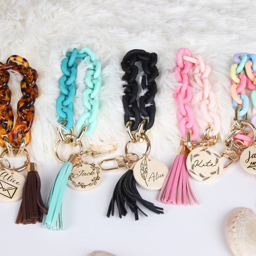 Custom Silicone Beaded Wristlet Bangle Keychain Key Ring - Etsy