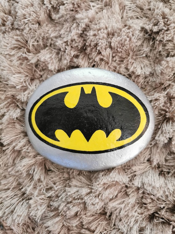 BATMAN Hand-painted Pebble - Etsy