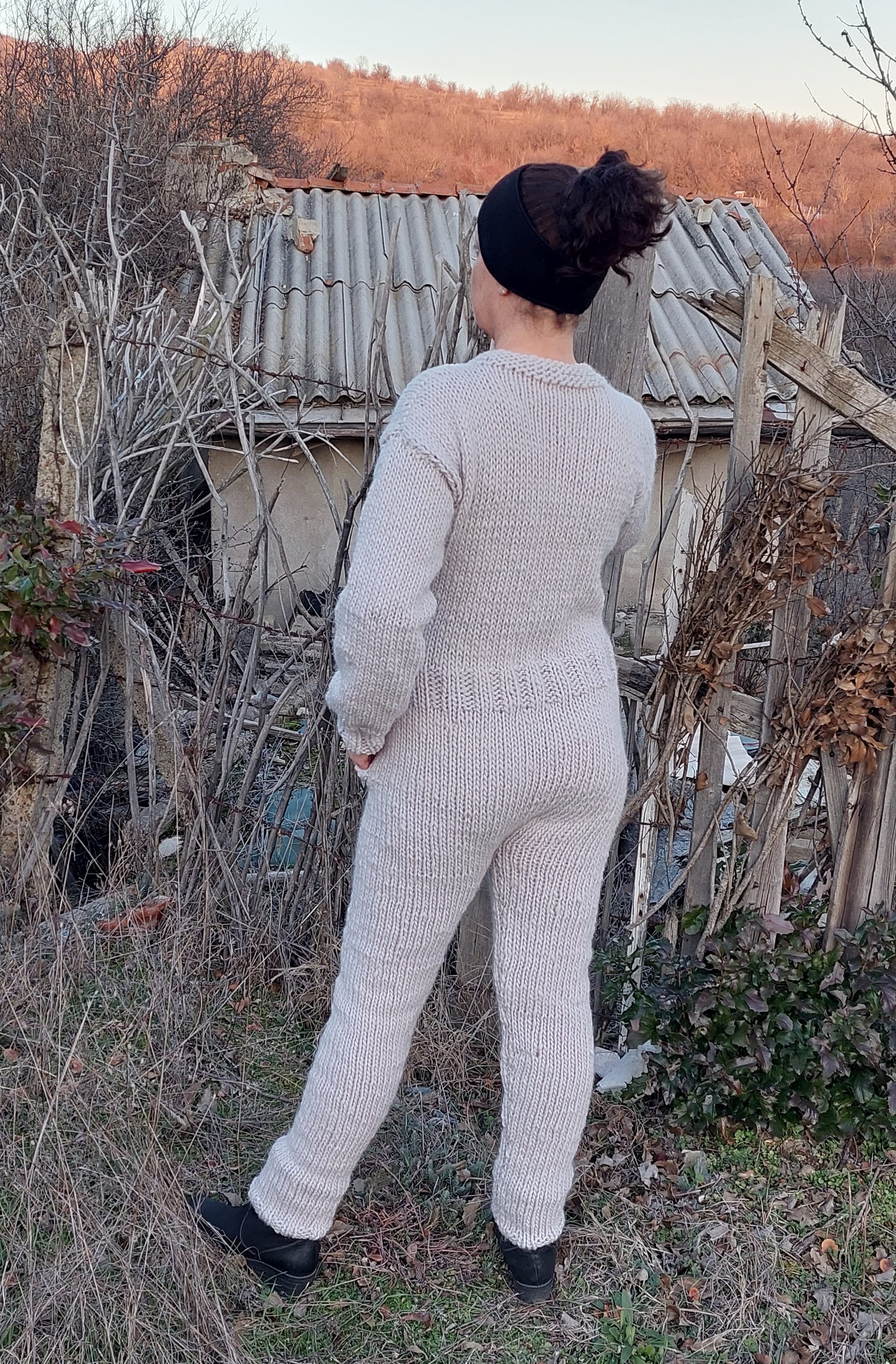 Wool 100 % Merino Union Suit,thick and Soft Eco Yarn Pants ,warm ...