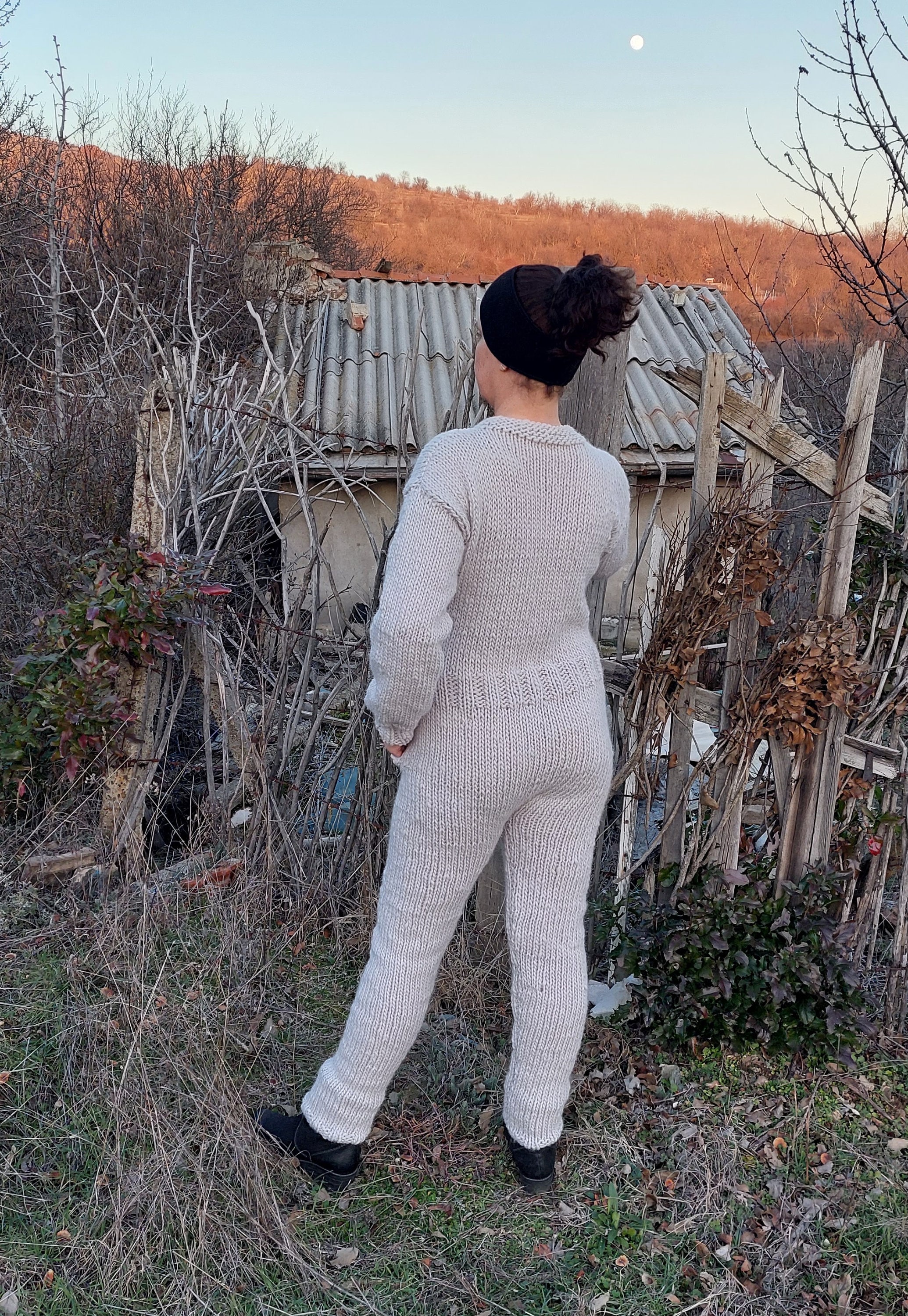 Wool 100 % Merino Union Suit,thick and Soft Eco Yarn Pants ,warm ...