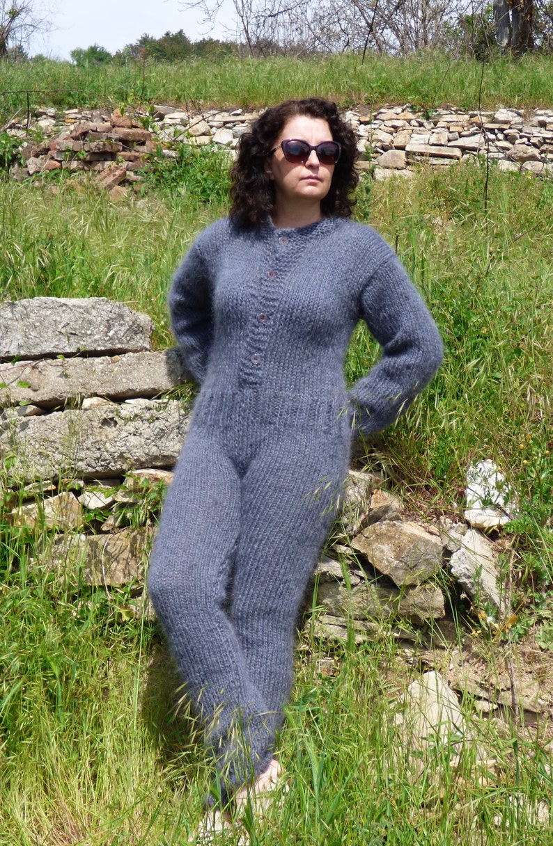 Hand Knit Mohair Union Suit Handmade Pants Thick and Soft Catsuit - Etsy