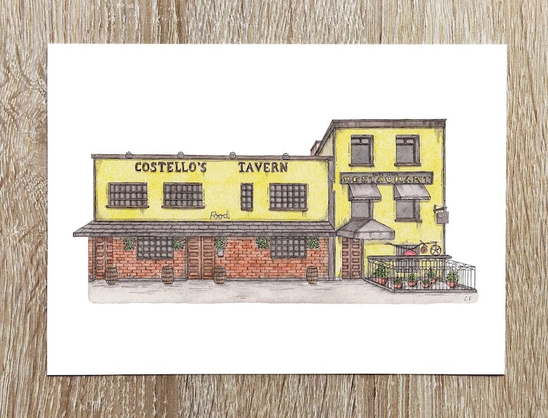 Costello's Tavern Limerick Ireland Art Print, Irish Pub Wall Art ...