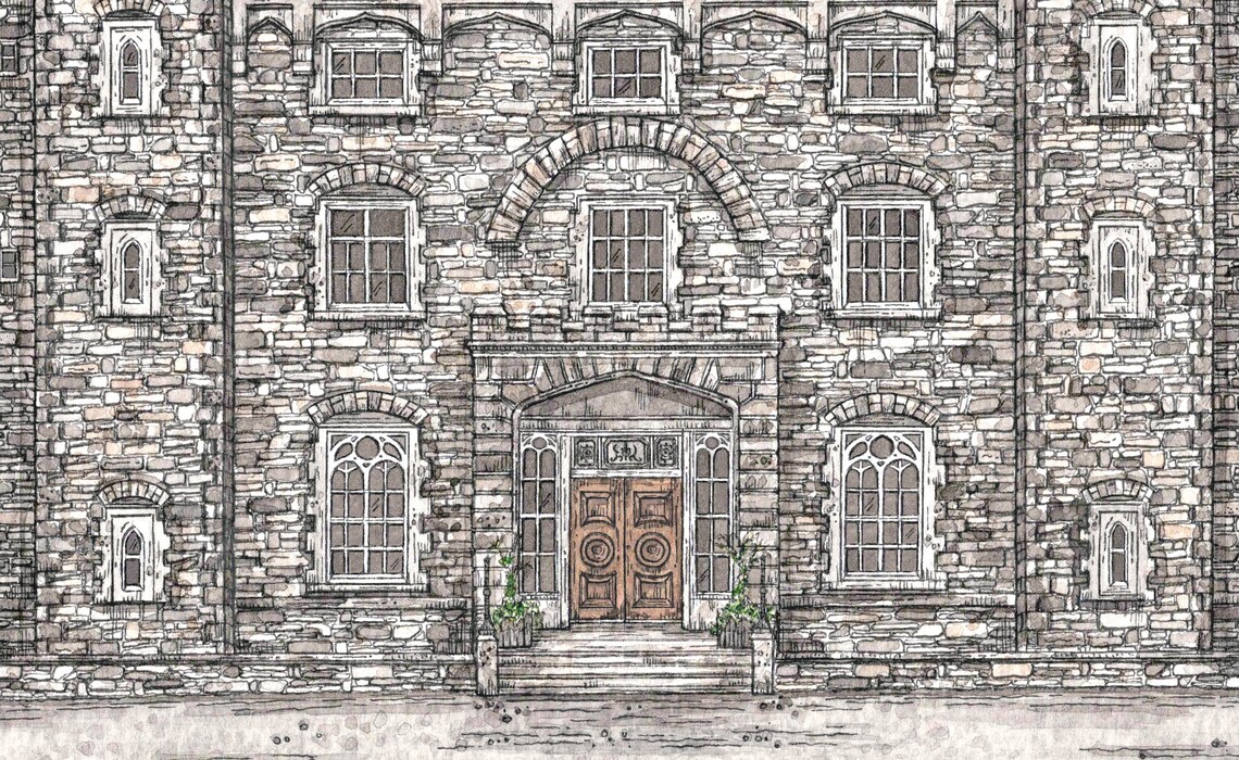 Slane Castle Co Meath Ireland Art Print, Irish Castle Illustration, A4 ...