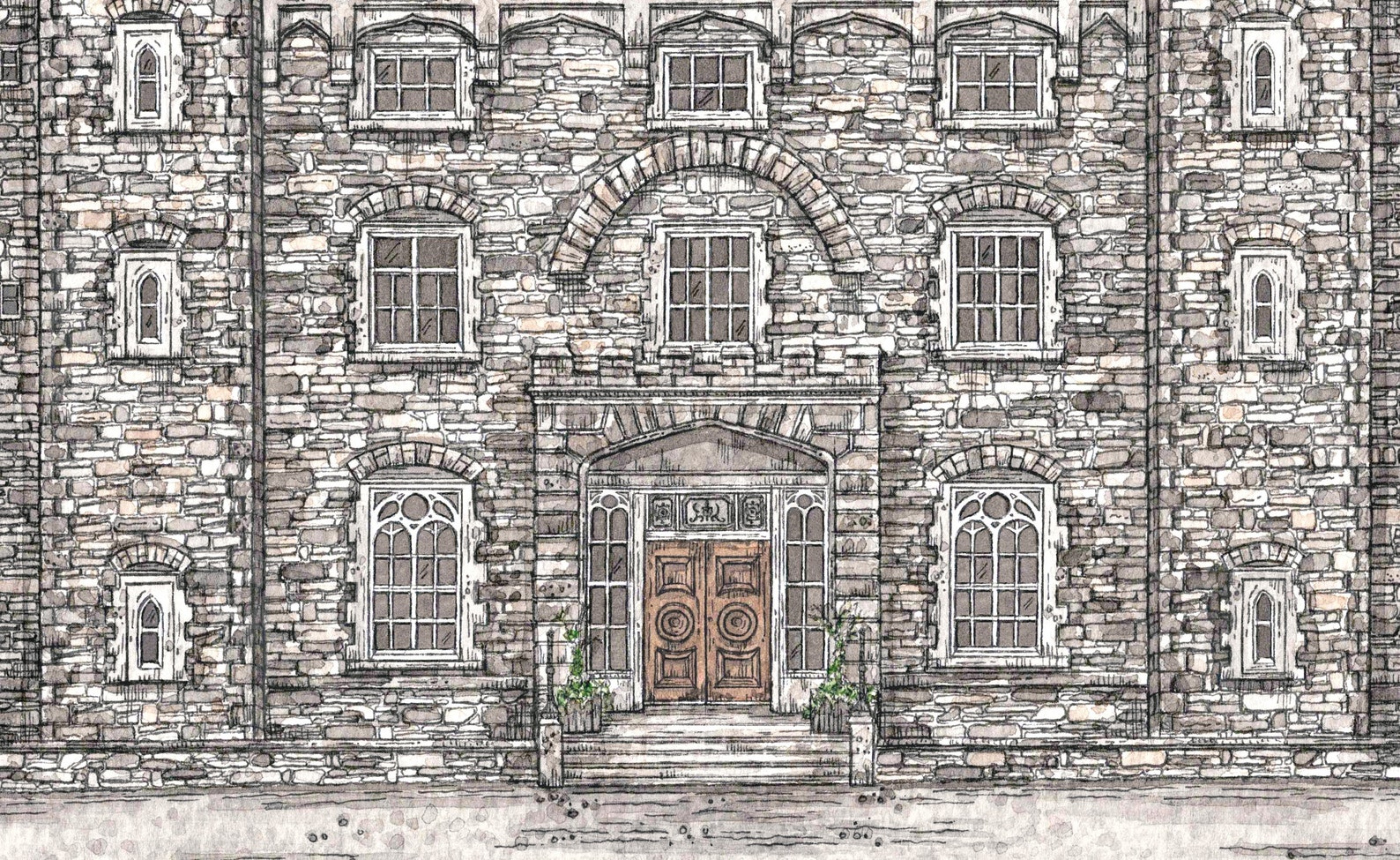 Slane Castle Co Meath Ireland Art Print, Irish Castle Illustration, A4 ...