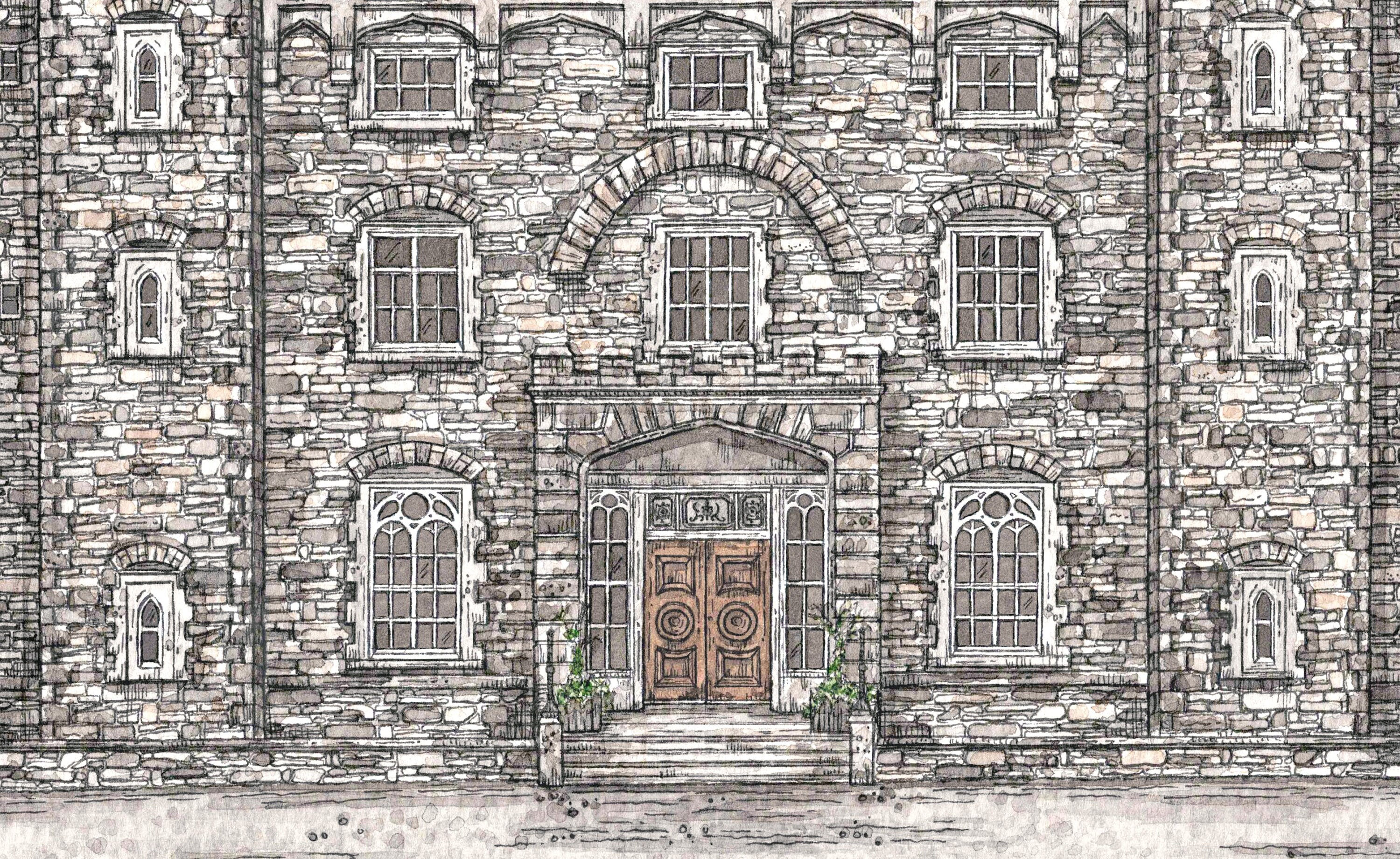 Slane Castle Co Meath Ireland Art Print, Irish Castle Illustration, A4 ...