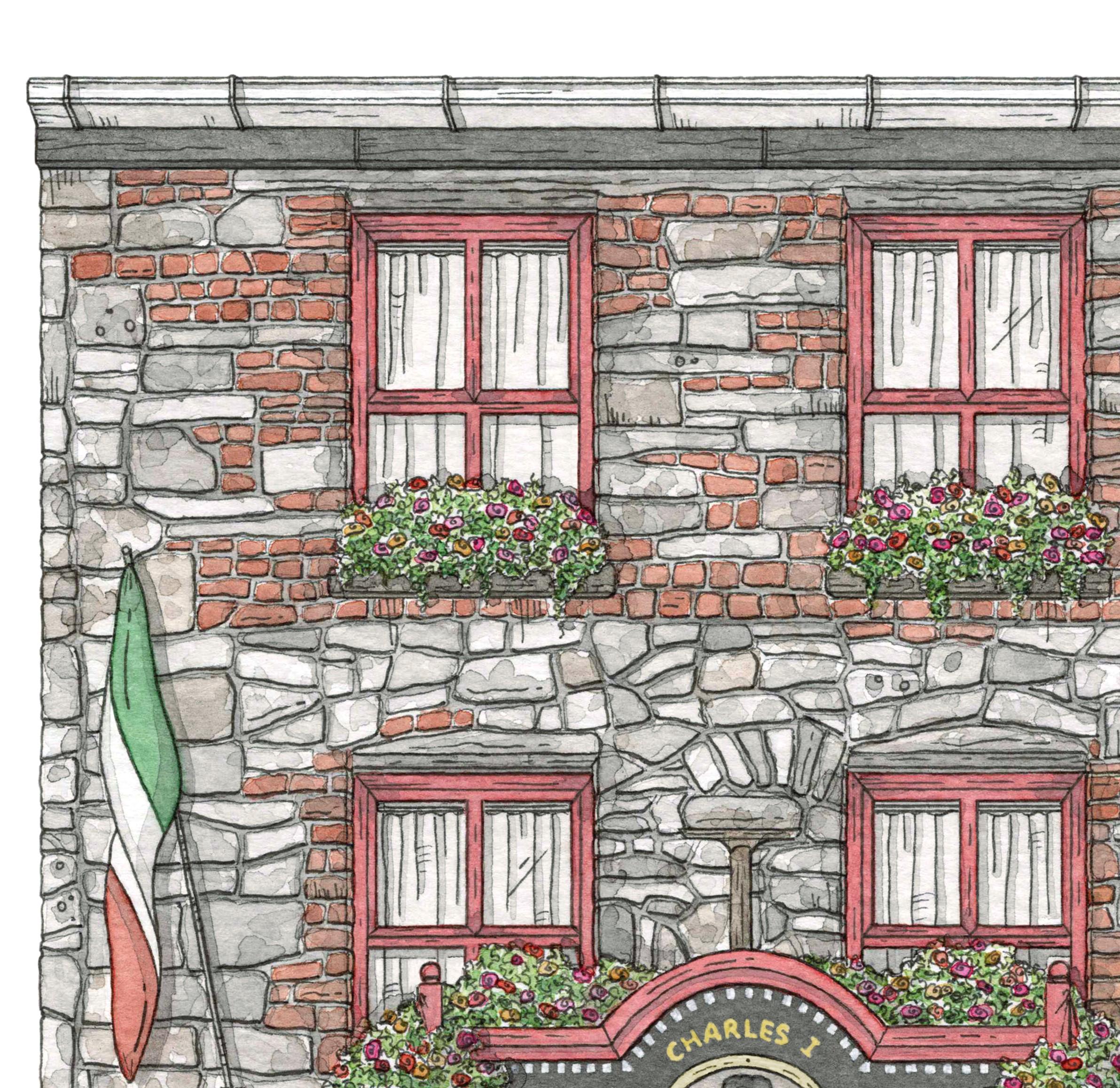 The Kings Head Pub Galway Ireland Art Print, Irish Bar Illustration ...