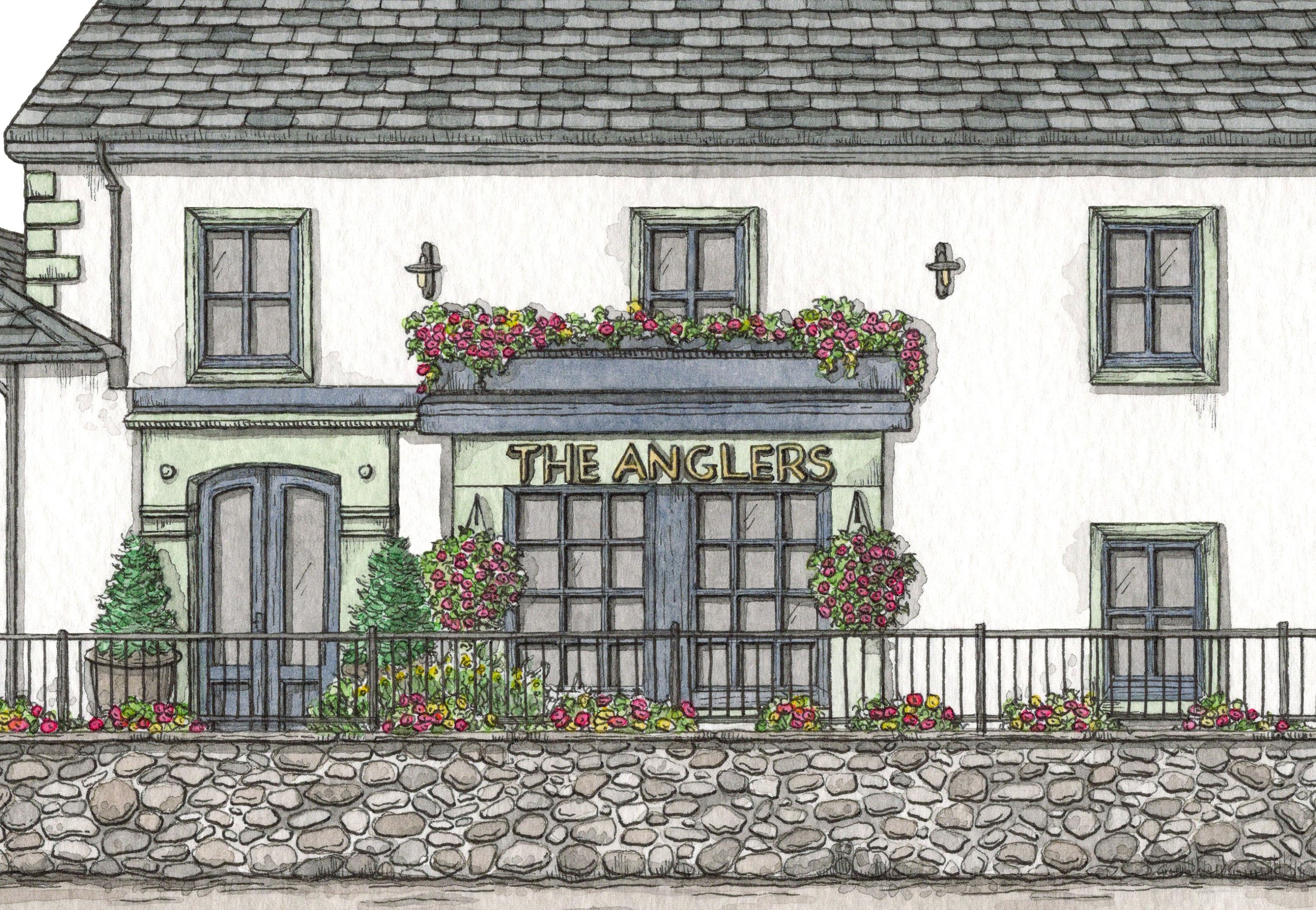 The Anglers Bar and Restaurant Cork Ireland Art Print, Irish Bar Wall ...