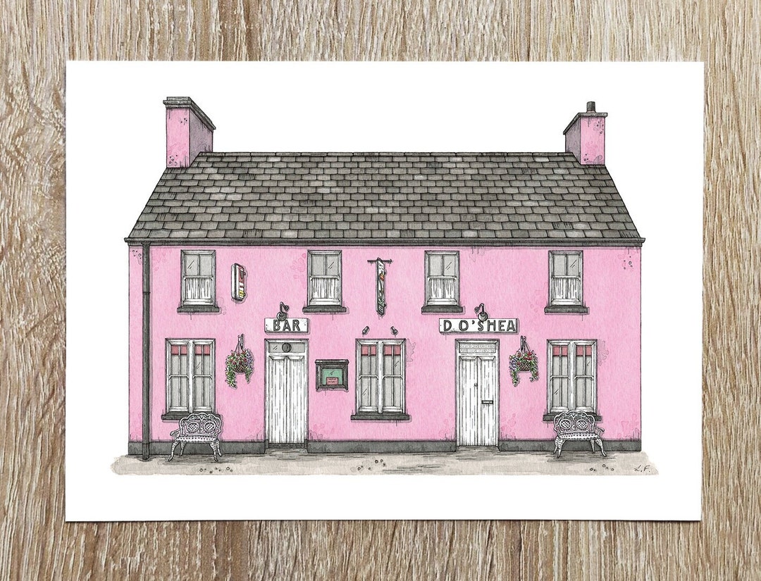 D O'shea's Bar Sneem Co Kerry Ireland Art Print, Kerry Pub Illustration, Irish Wall Art, Irish ...