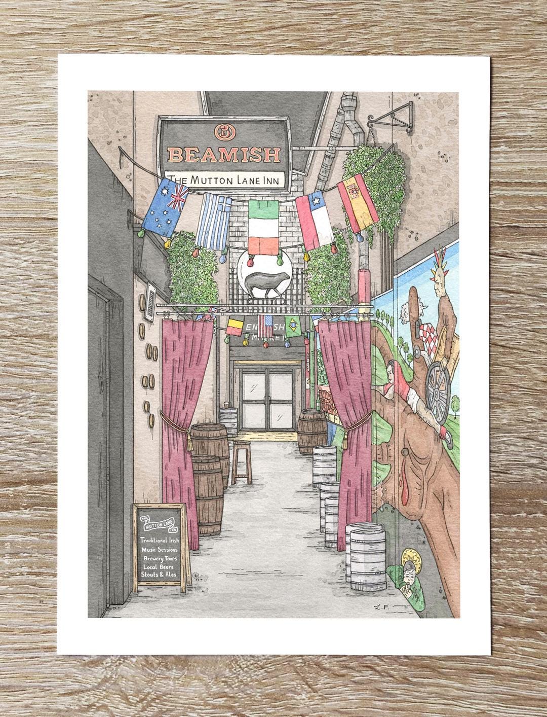 The Mutton Lane Inn Cork Ireland Art Print - Cork Pub Illustration ...