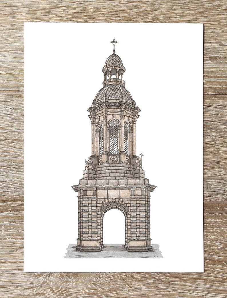 The Campanile of Trinity College Dublin Ireland Art Print, Irish ...