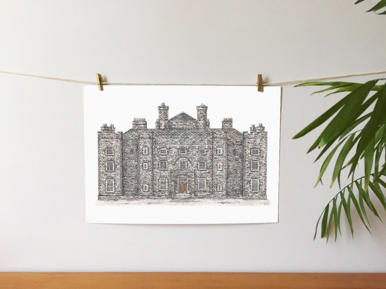 Slane Castle Co Meath Ireland Art Print, Irish Castle Illustration, A4 ...