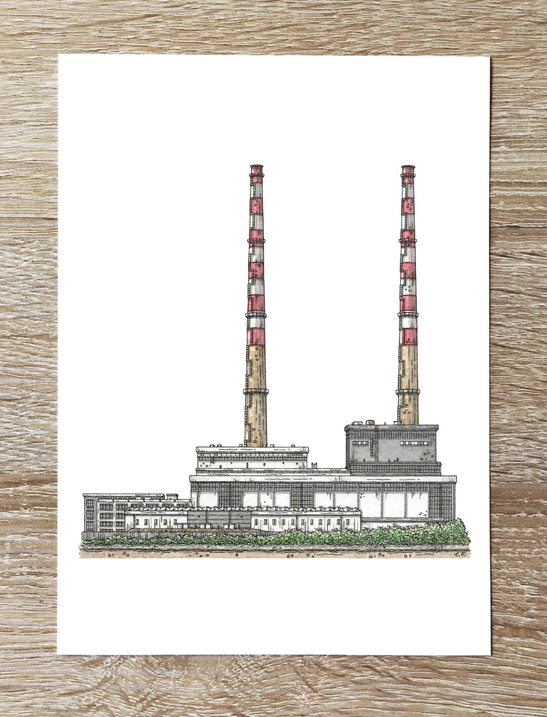 The Poolbeg Chimneys Dublin Ireland Art Print, Irish Landmark Wall Art ...
