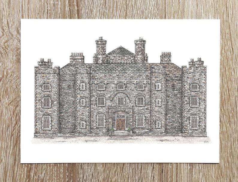Slane Castle Co Meath Ireland Art Print, Irish Castle Illustration, A4 ...