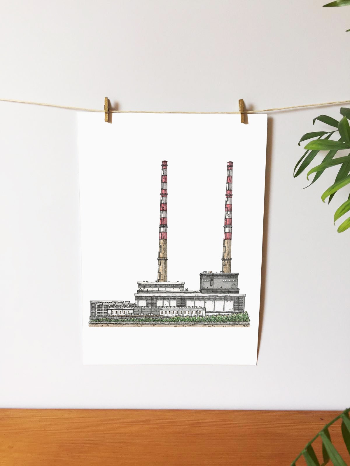 The Poolbeg Chimneys Dublin Ireland Art Print, Irish Landmark Wall Art ...
