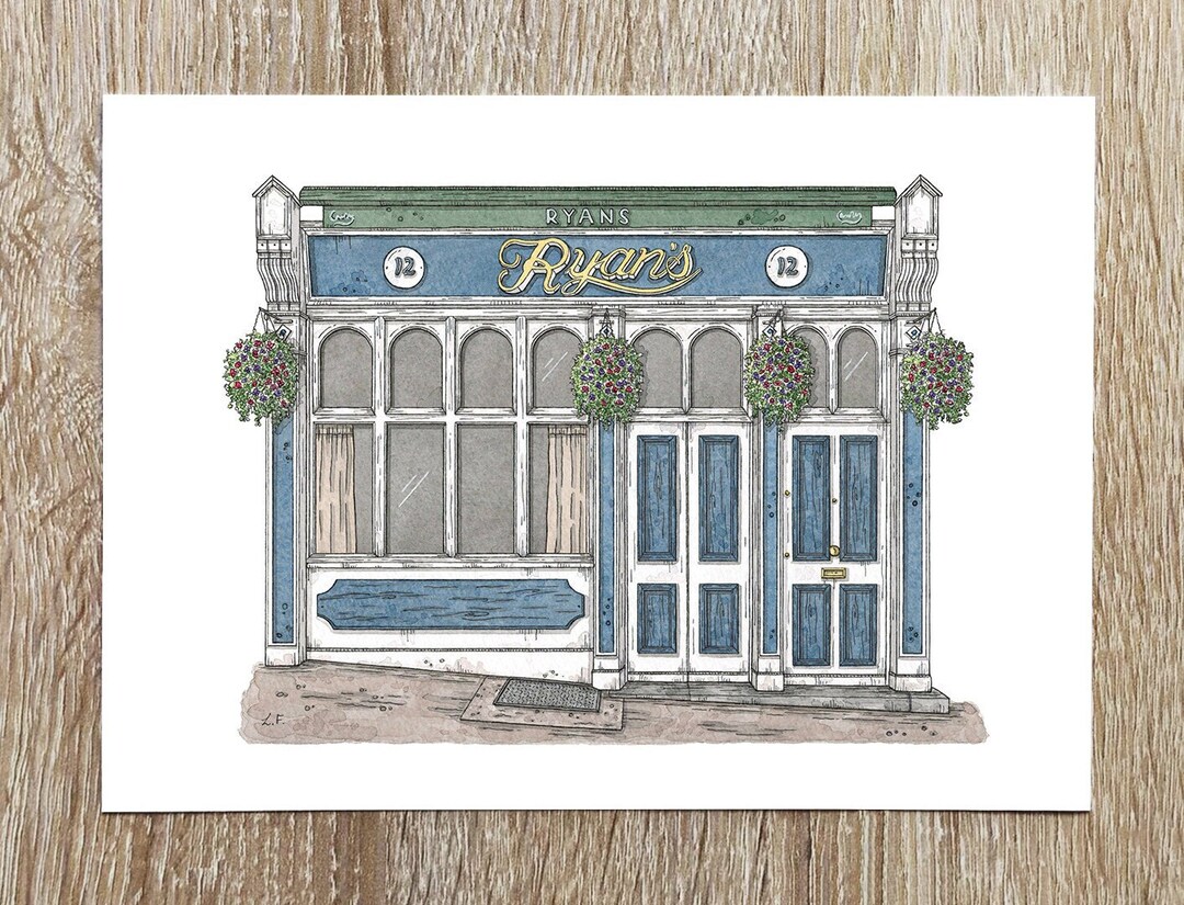 Ryan's Bar Cobh Co Cork Ireland Art Print, Pub Illustration Ireland ...
