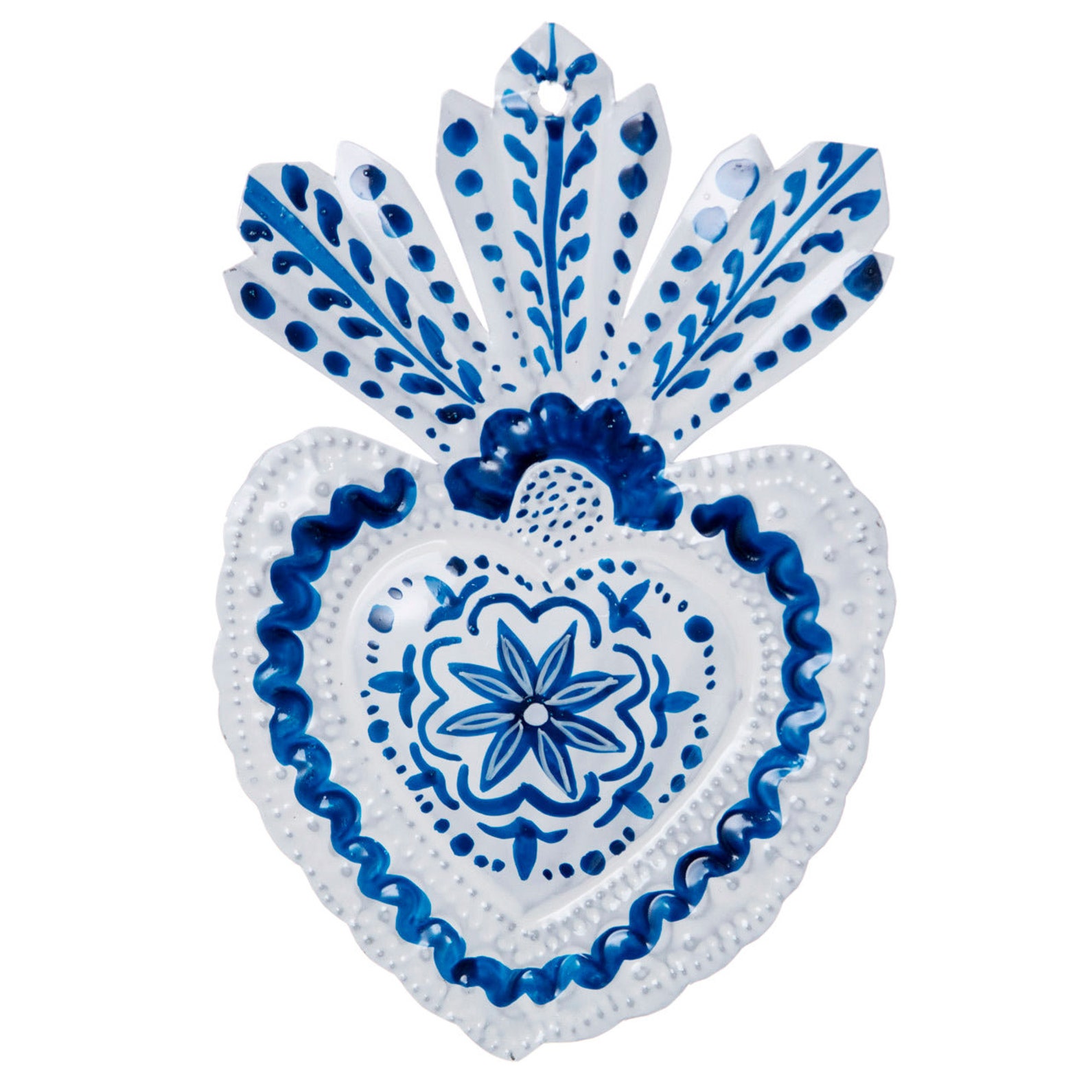 Talavera Mexican Milagro Tin Heart - Etsy