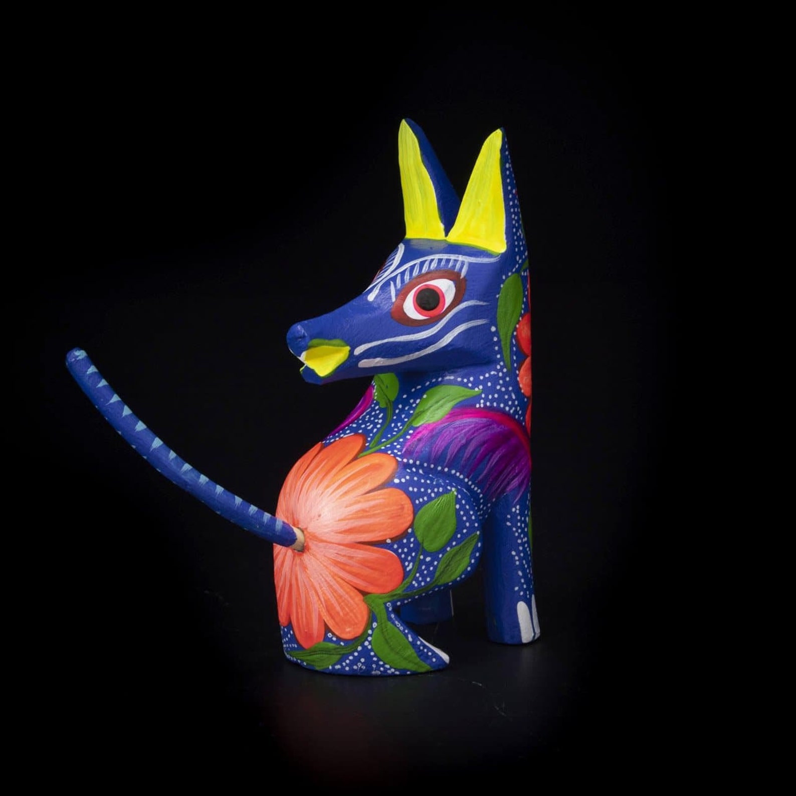 Hand Painted Coyote Wooden Figurine - Etsy