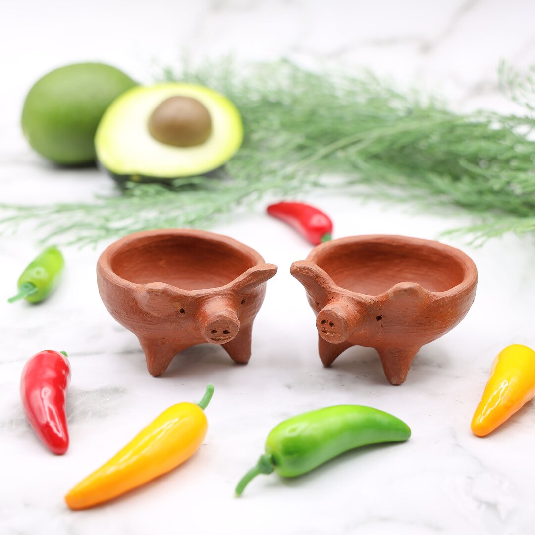 Red Clay Terracotta Cochinito Mini Spice Bowl - Etsy