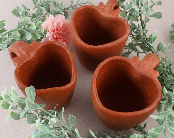 Heart Coffee Clay Cup and Plate Set / Heart Shape Clay Mug / Clay Cups ...