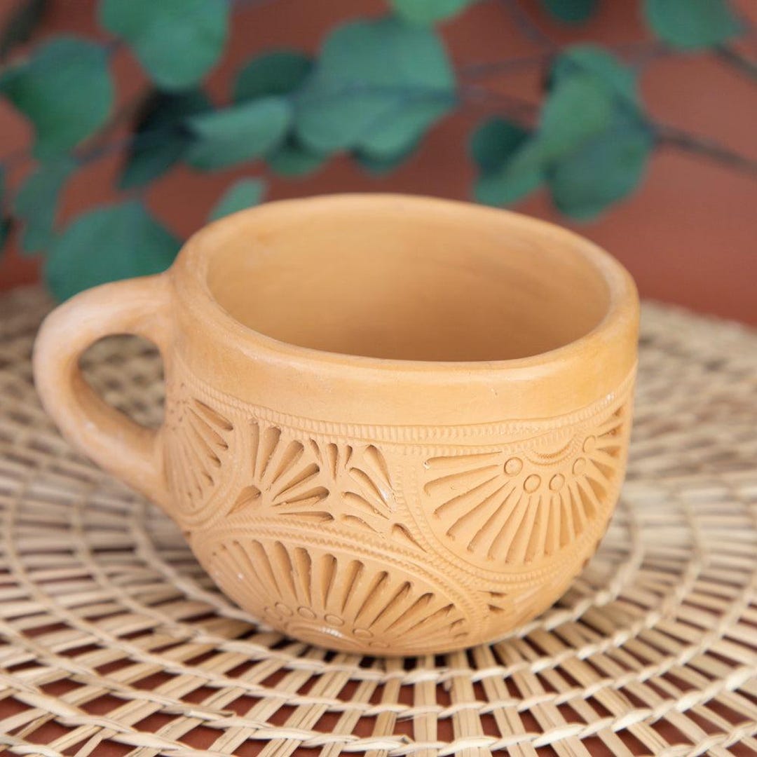 Natural Clay Carved Mug - Etsy